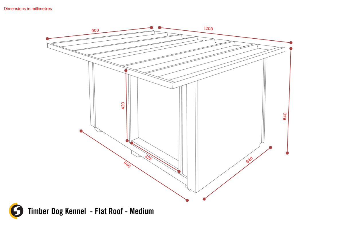 Timber Dog Kennel (Flat Roof) - SteelChief