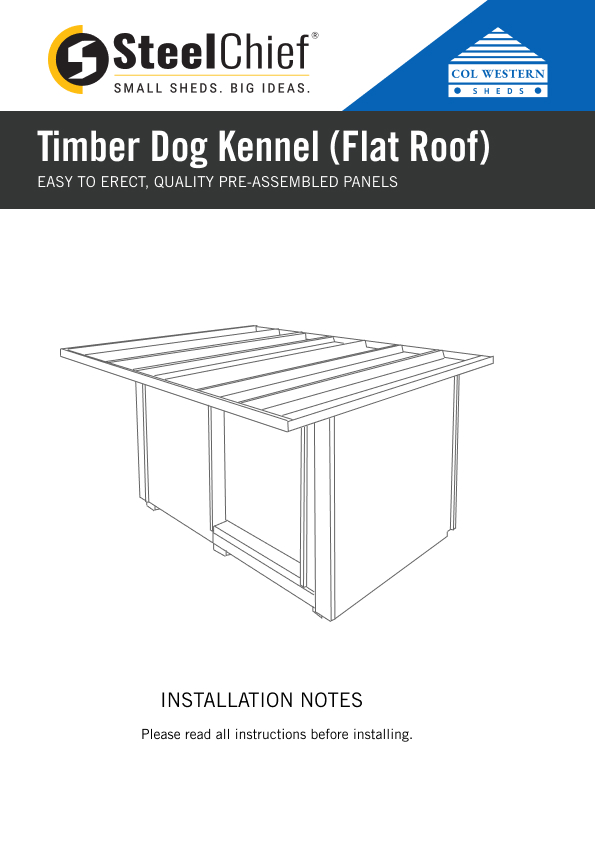 Timber Dog Kennel (Flat Roof) - SteelChief